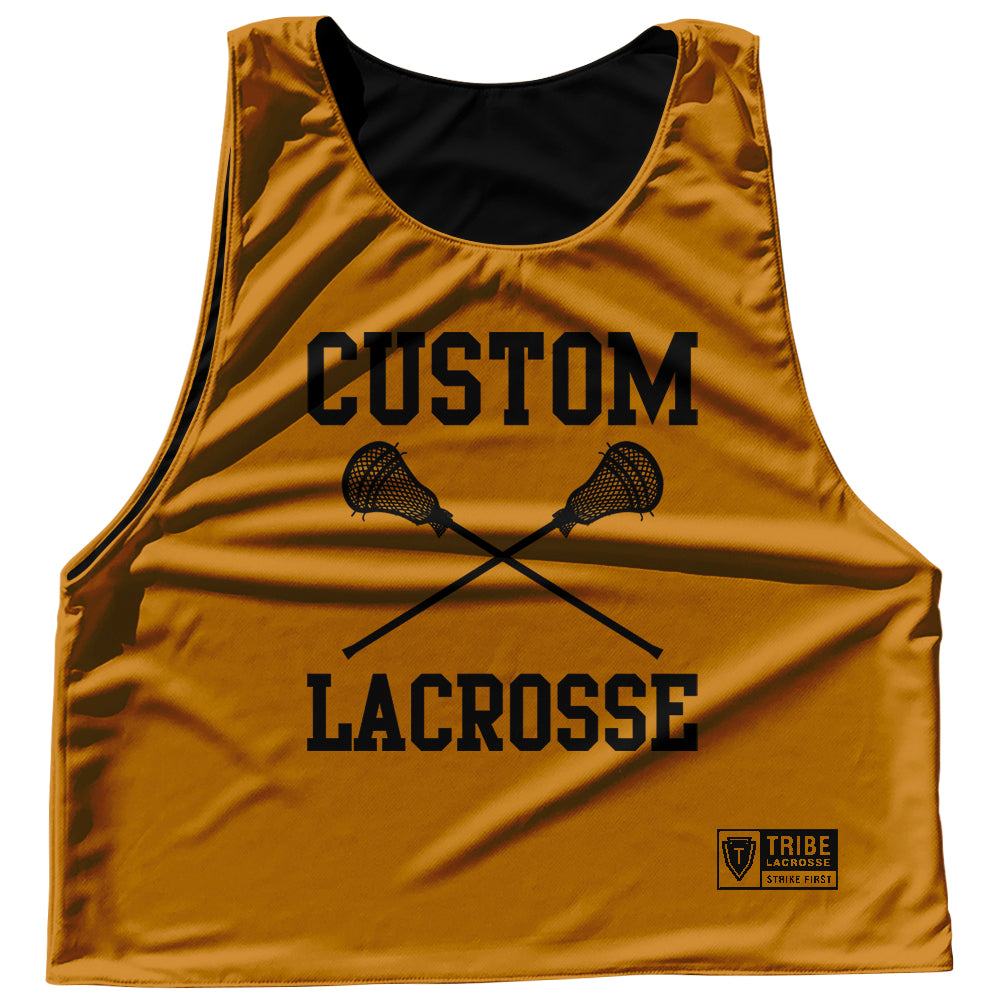 Custom Lacrosse Orange Burnt and Black Reversible Lacrosse Pinnie for ...